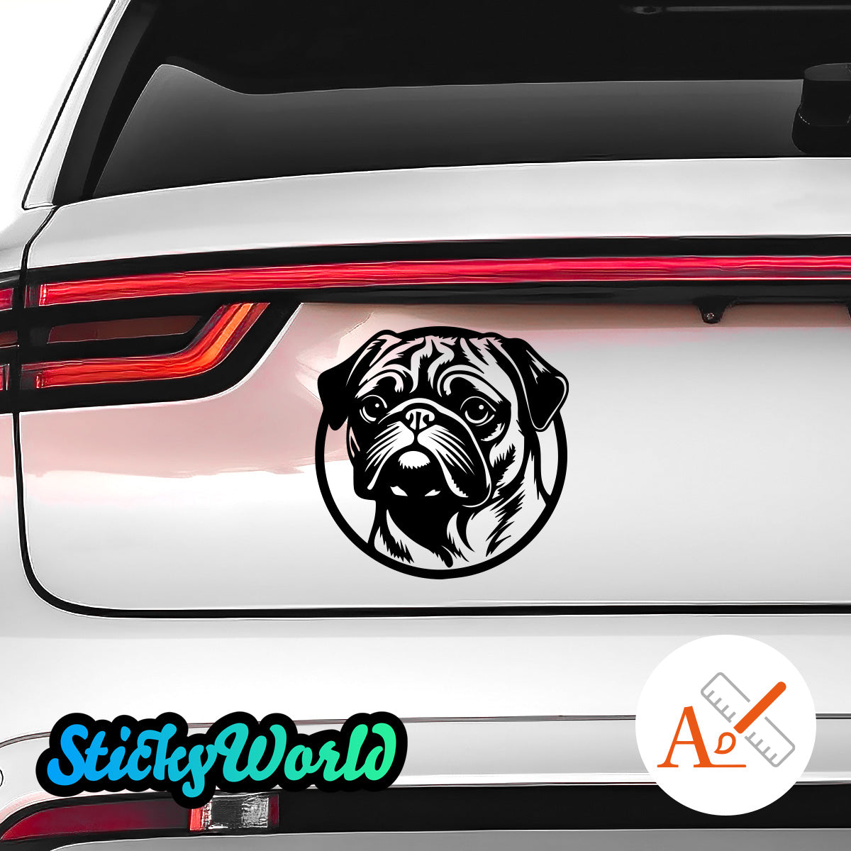 Mops Hunde Sticker StickyWorld Exclusive | Foliensticker — StickyWorld.de