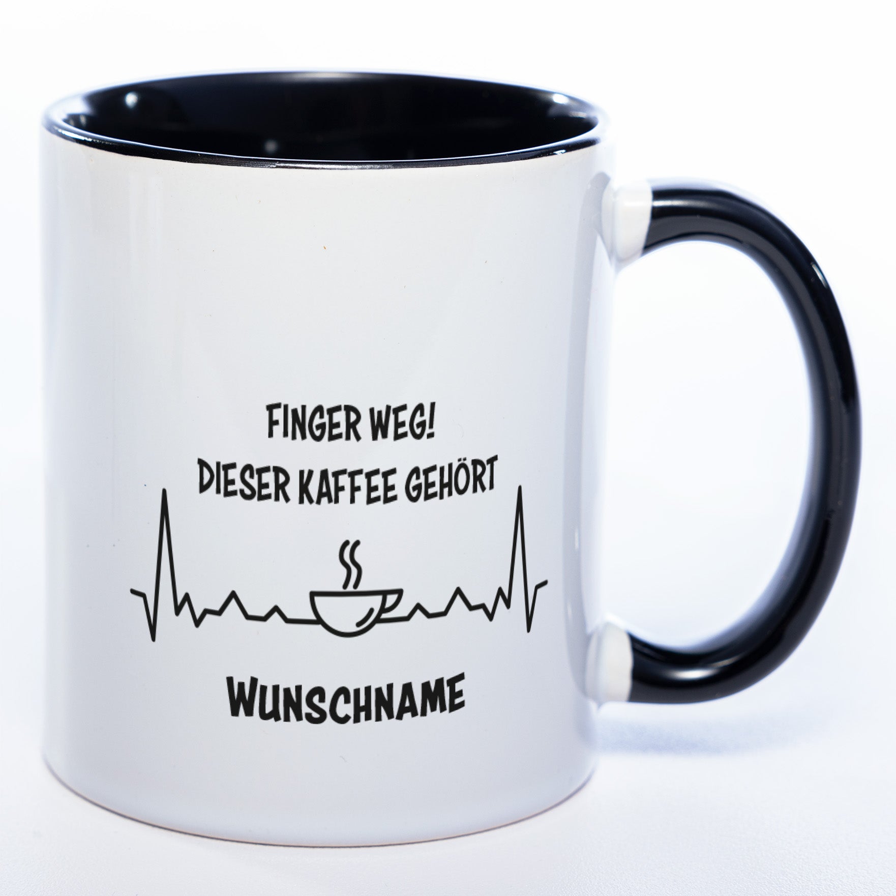 Spülmaschinenfeste Tasse mit Spruch "Finger weg! Dieser Kaffee gehört ...